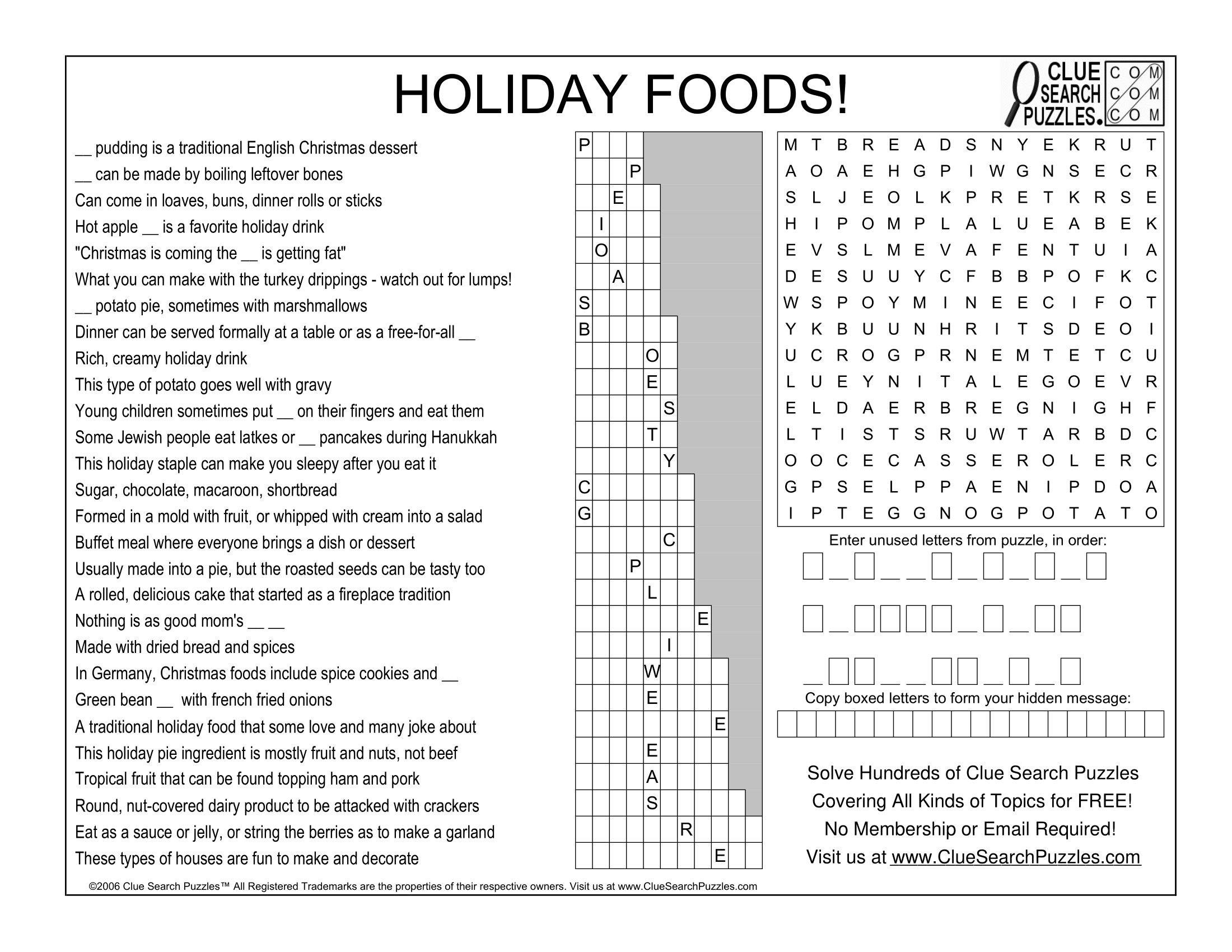 HOLIDAY FOODS TRIVIA QUIZ Clue Search Puzzles holiday-foods-trivia-quiz-clue-search-puzzles