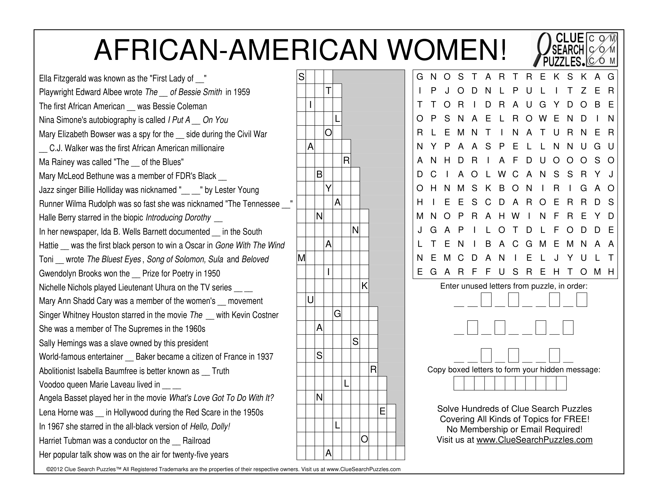 AFRICAN-AMERICAN WOMEN TRIVIA QUIZ