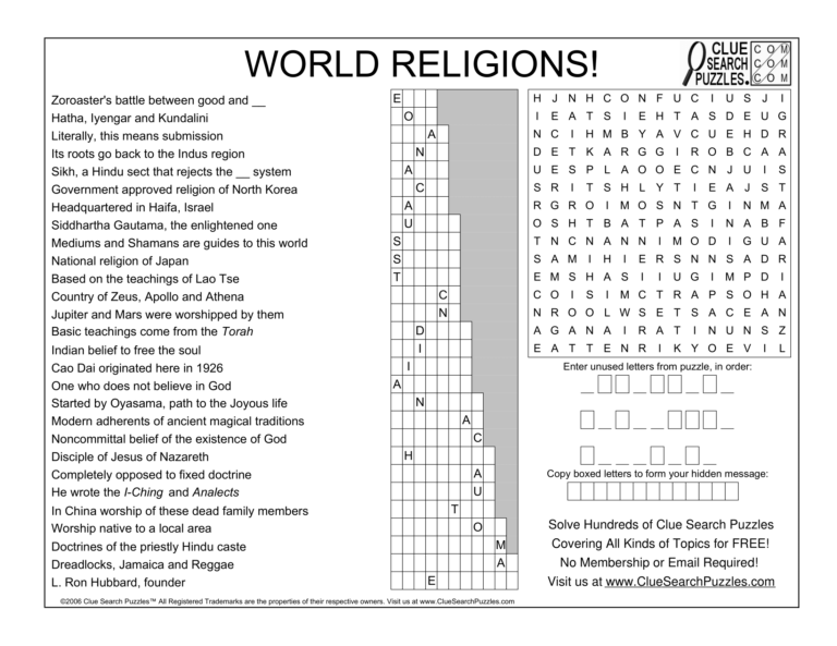 World Religion Quiz at Angel Singleton blog